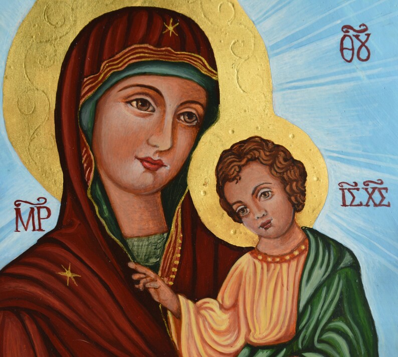 Original Hand Painted Icon. Religious Icon of the Virgin Mary - Etsy UK