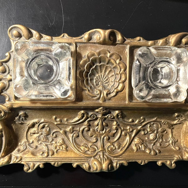 Antique Inkwell Set - Etsy