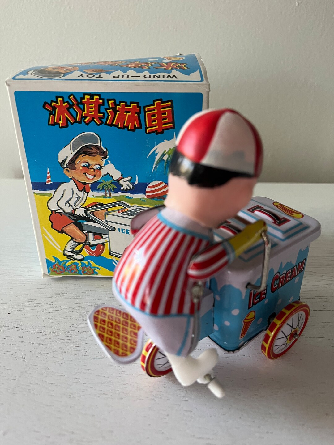 Vintage Wind-up Clockwork Ice Cream TIN TOY MS 405 W/instructions - Etsy
