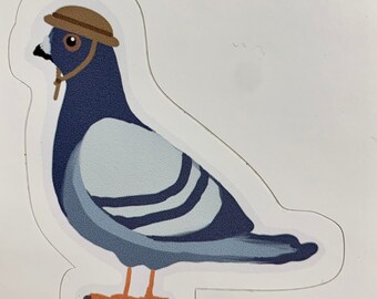 Fat Bread Pigeon Vinyl Sticker - Etsy