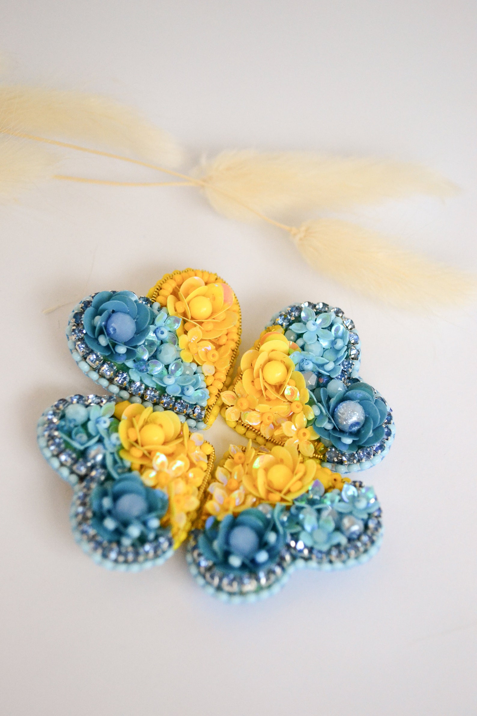 Ukrainian Flag Heart, Ukraine Brooch, Paired Brooches, Embroidered ...