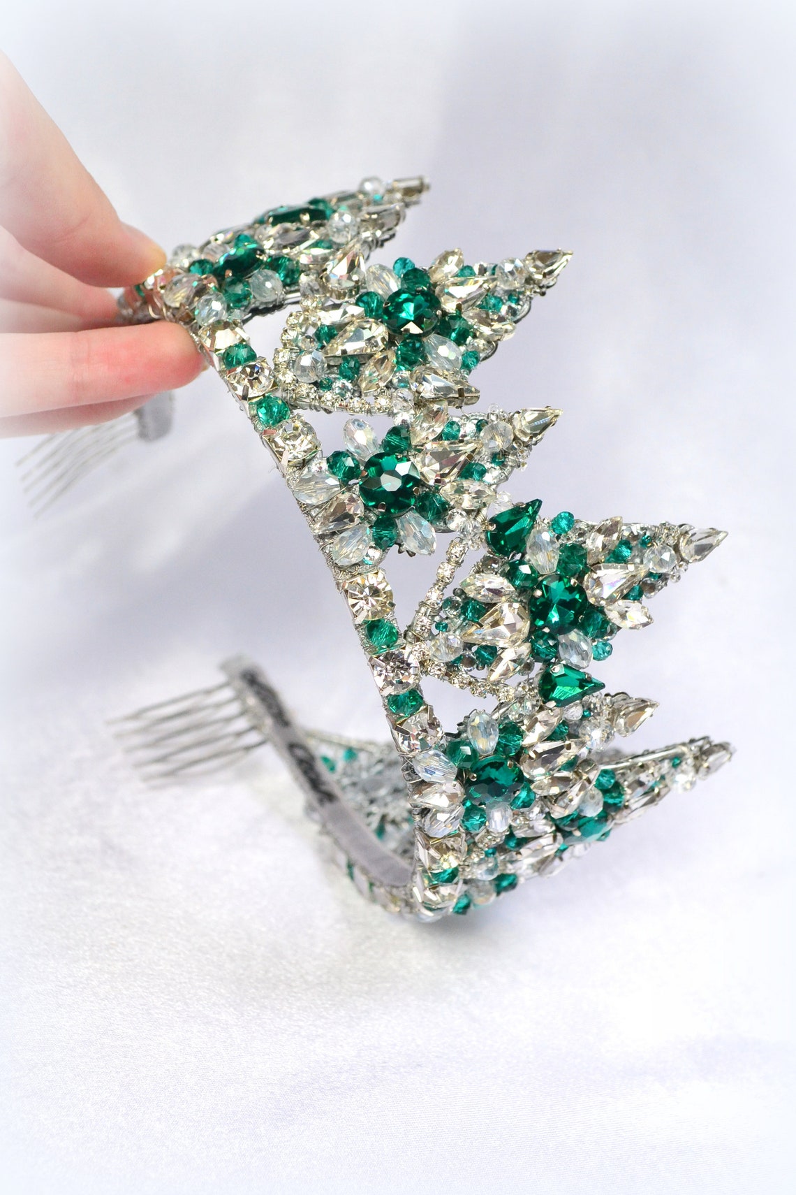Wedding Emerald Crown, Crystals Bride Tiara, Prom Princess Diadem ...