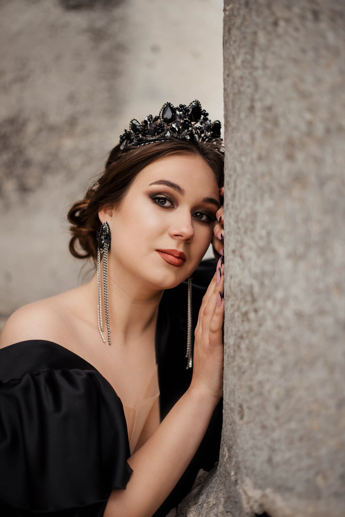 Black Custom Pearls Crown Crystal Crown for Girl Princess - Etsy