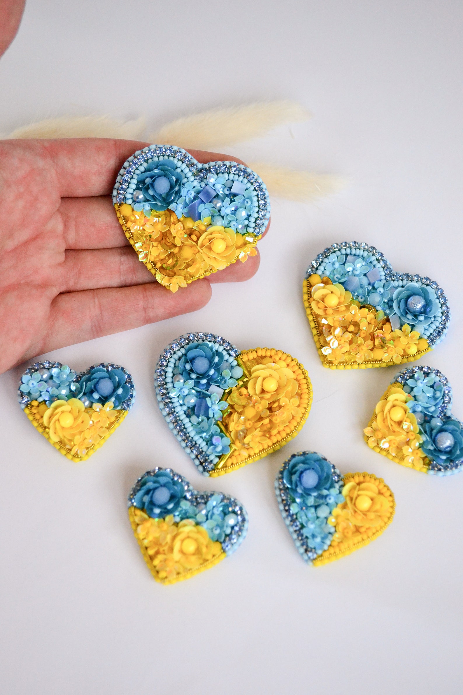 Ukrainian Flag Heart Ukraine Brooch Paired Brooches - Etsy