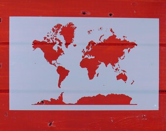 World Map Stencil | Etsy