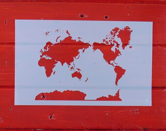 World Map Stencil | Etsy
