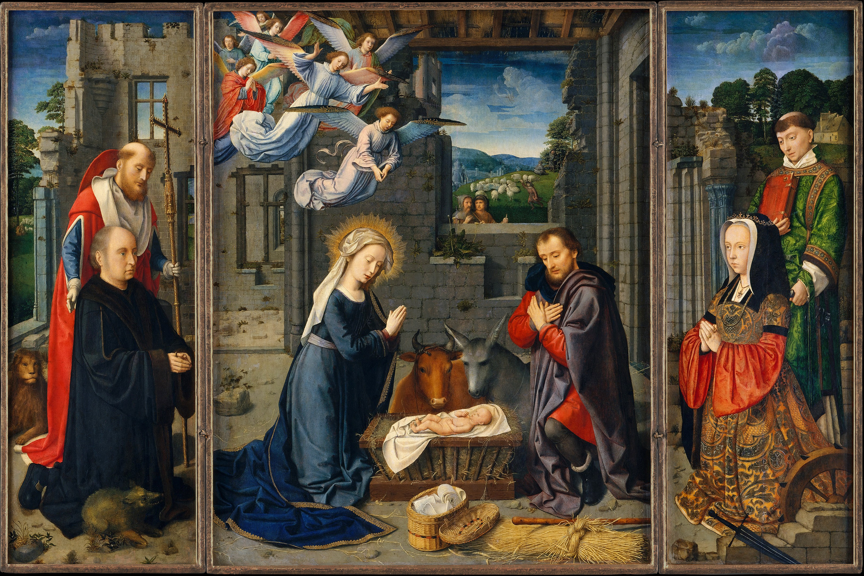 The Nativity Triptych With Donors and Saints Ca. 1510–15 by Gerard ...