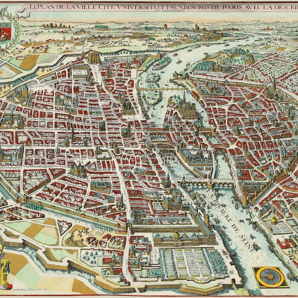1615 Map of Paris - Etsy