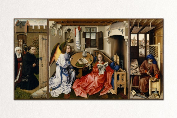 Annunciation Triptych merode Altarpiece Ca. 142732 by | Etsy