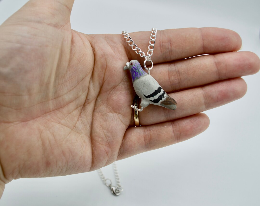 Pigeon Pendant Necklace, Northeastern Bird, Bird Jewelry, Bird Watcher ...