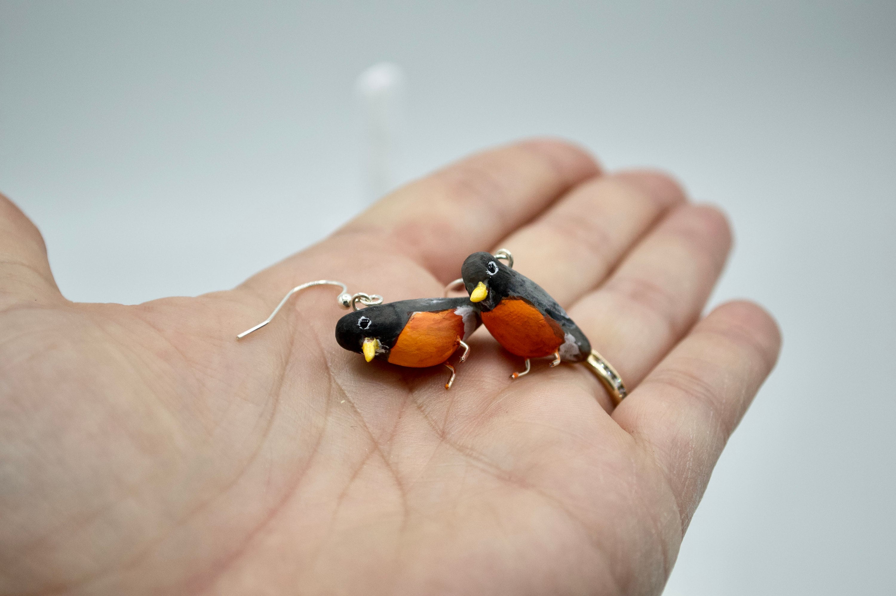 Robin Earrings Spring bird polymer clay bird earrings bird | Etsy