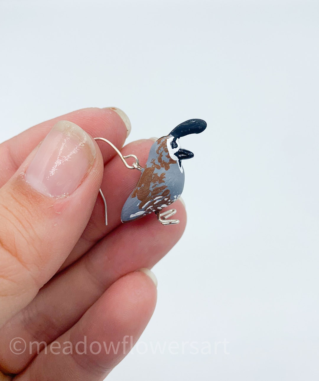 Quail Earrings, Mini California Quail Earrings, Bird Jewelry, Bird ...