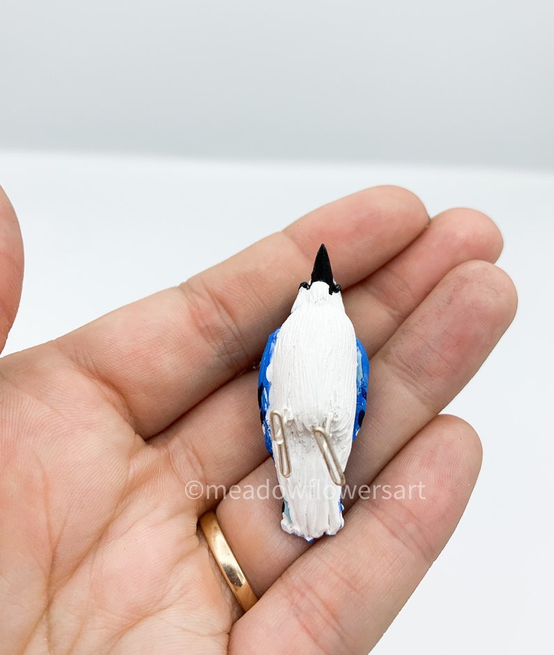 Handmade Blue Jay Polymer Clay Pendant Necklace, Bird Lover Gift, Bird ...