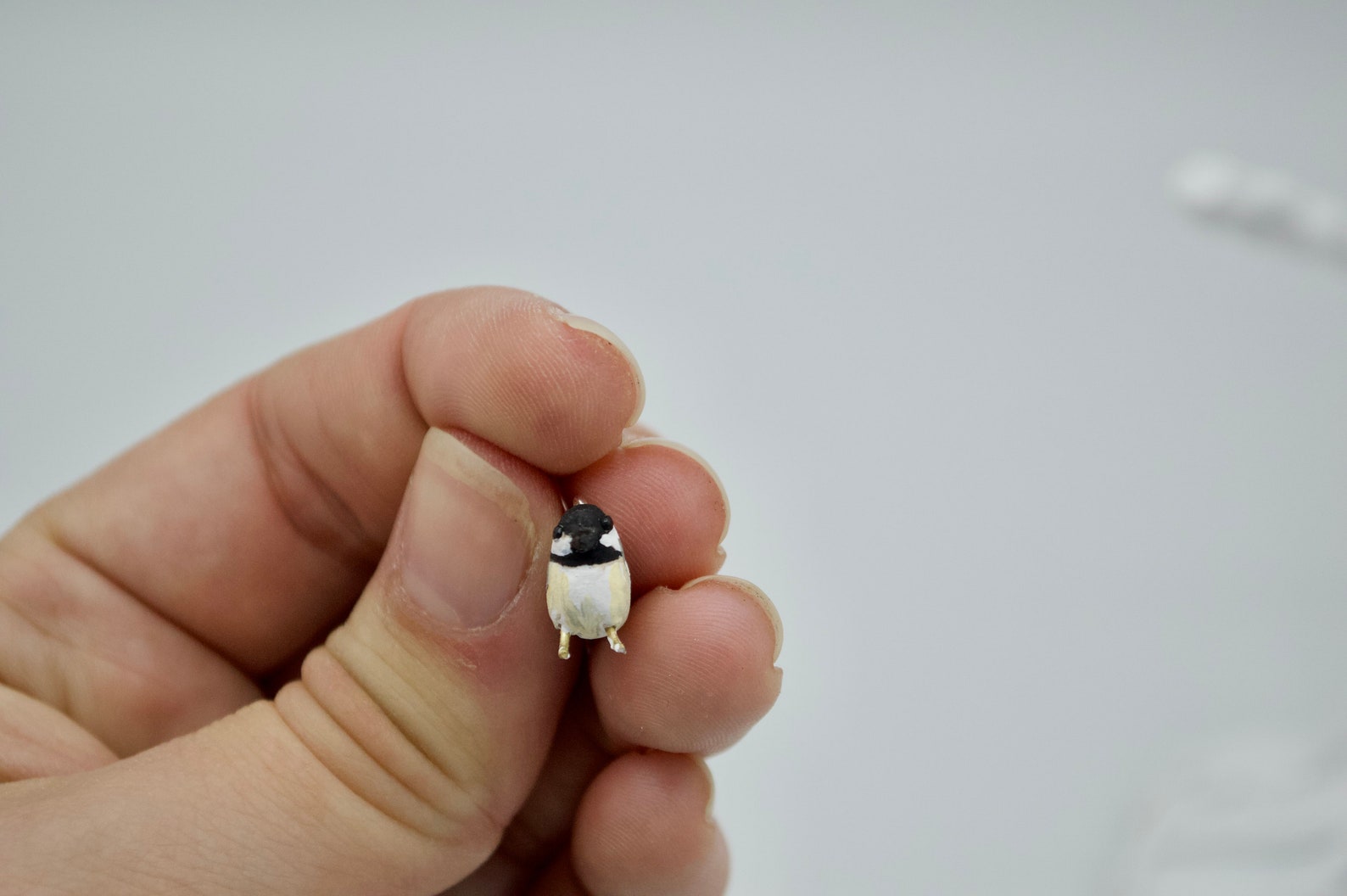 Chickadee Earrings, Mini Chickadee Dangle Earrings, Polymer Clay Black ...