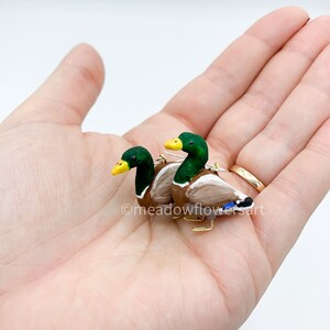 Clay Duck Earrings, Mallard Duck Dangle Earrings, Bird Jewelry, Birb ...