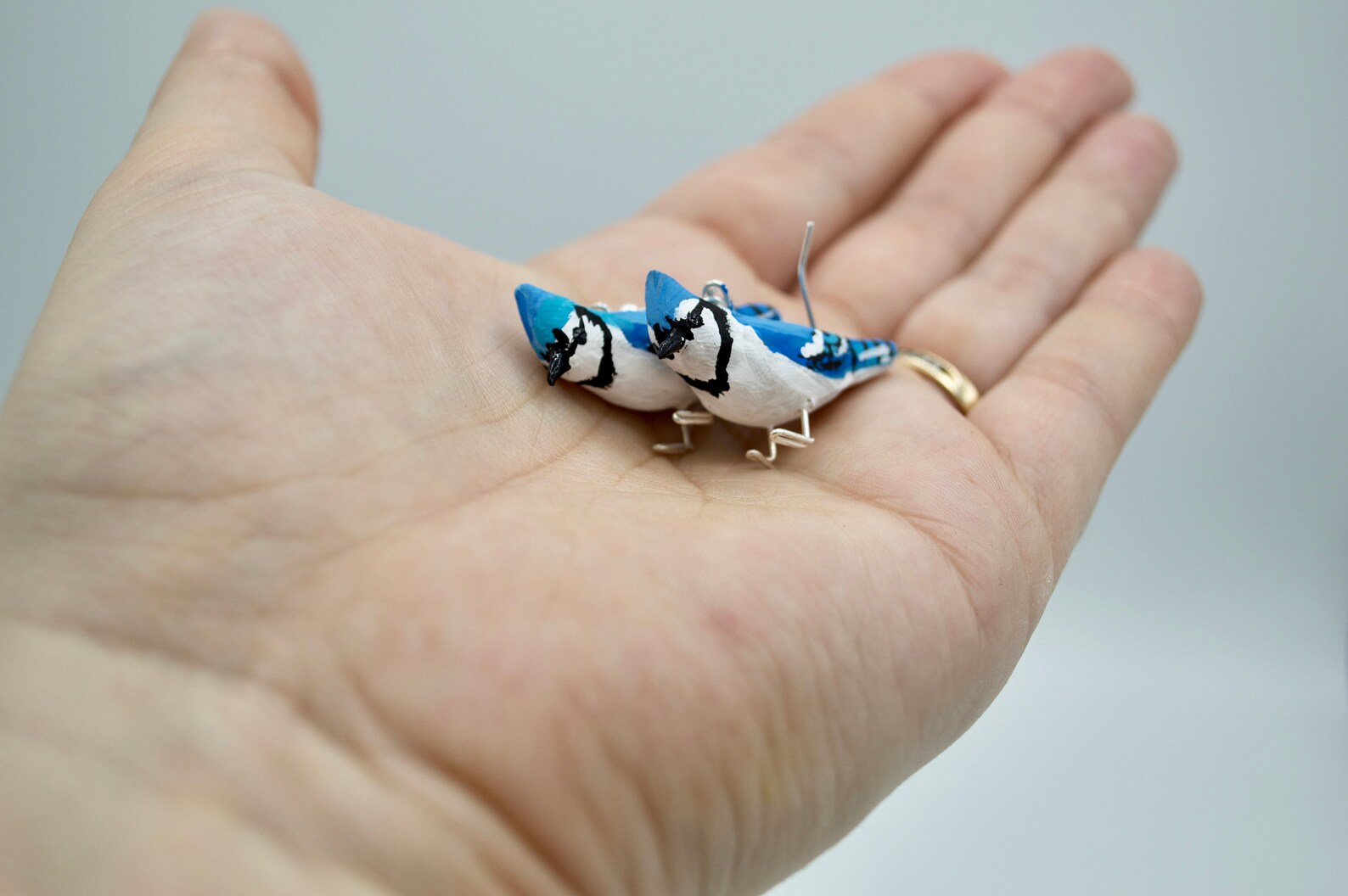 Blue Jay Earrings, Blue Jay Polymer Clay Earrings, Handpainted Clay ...