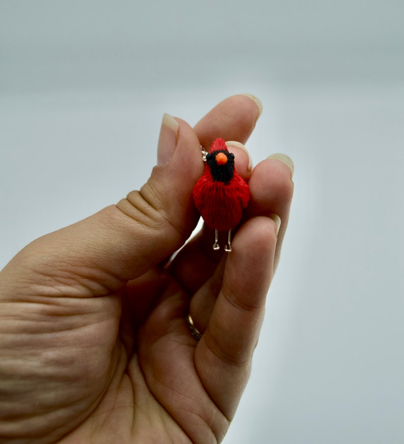 Cardinal Pendant Necklace, Red Bird Pendant, Bird Necklace, Bird Charm ...