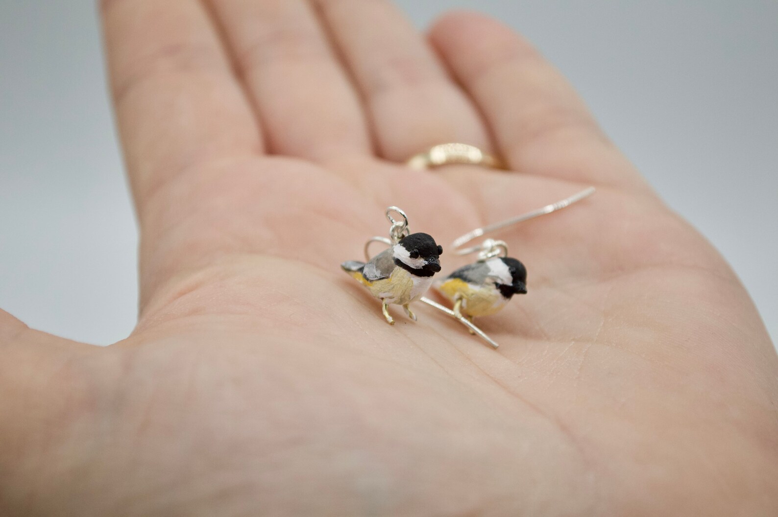 Chickadee Earrings Mini Chickadee Dangle Earrings Polymer - Etsy