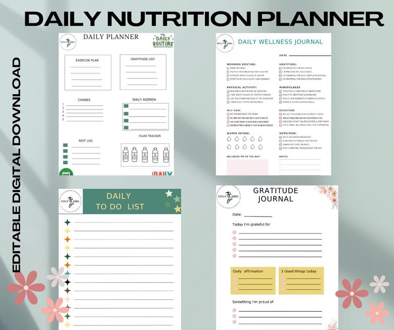 Daily Nutrition Planner - Etsy