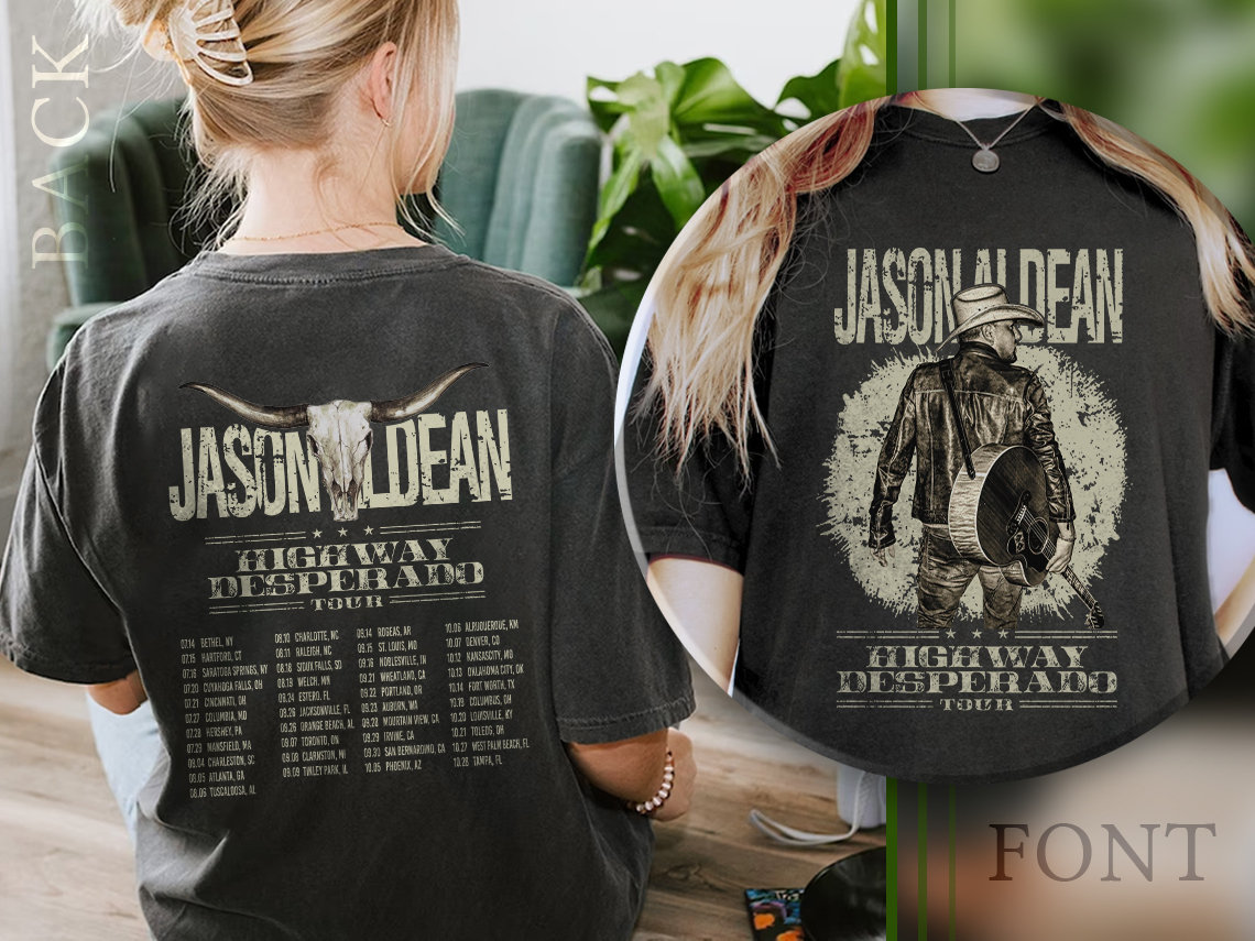 Jason Aldean Shirt, Jason Aldean Highway Desperado Tour Shirt sold by ...