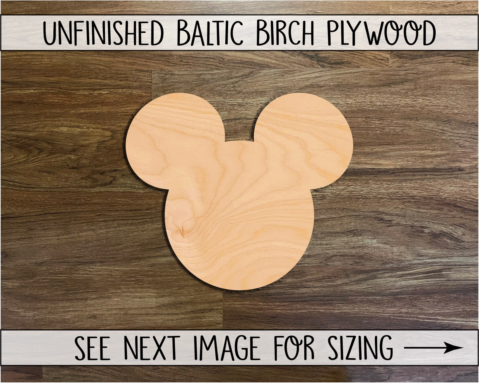 Mickey Mouse Cutout Wood Mickey Minnie Shape Mouse Head - Etsy
