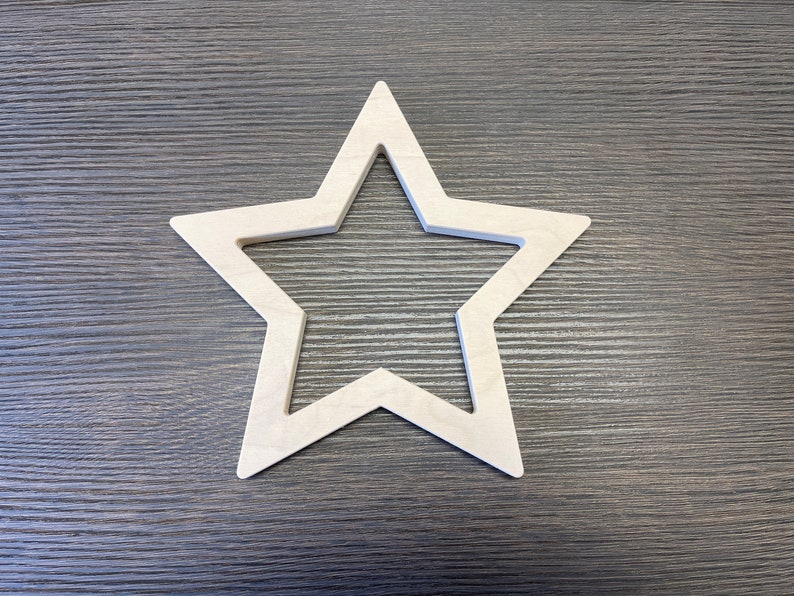 Star Shape Outline Wood Cutout, Unfinished Wood Blanks, Laser Cut ...