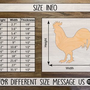 Rooster - Farm Cutout Shapes - Rooster Cutout - Kitchen Décor - Wood ...