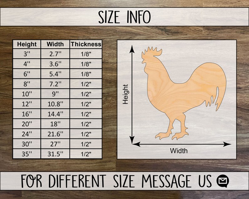 Rooster Farm Cutout Shapes Rooster Cutout Kitchen Décor - Etsy