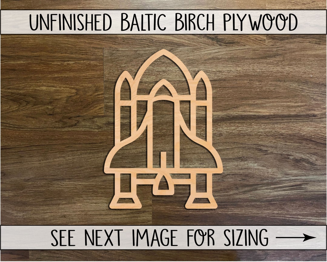 Wood Rocket Ship Cutout Shape for Arts and Crafting, Home & Room Décor ...