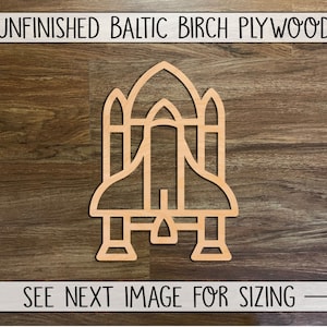 Wood Rocket Ship Cutout Shape for Arts and Crafting, Home & Room Décor ...
