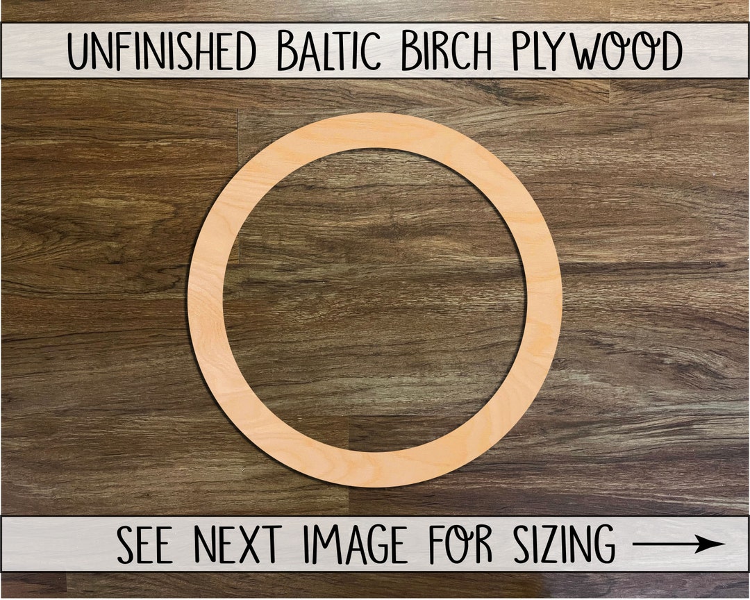 Circle Shape Outline Wood Cutout, Unfinished Wood Blanks, Laser Cut ...