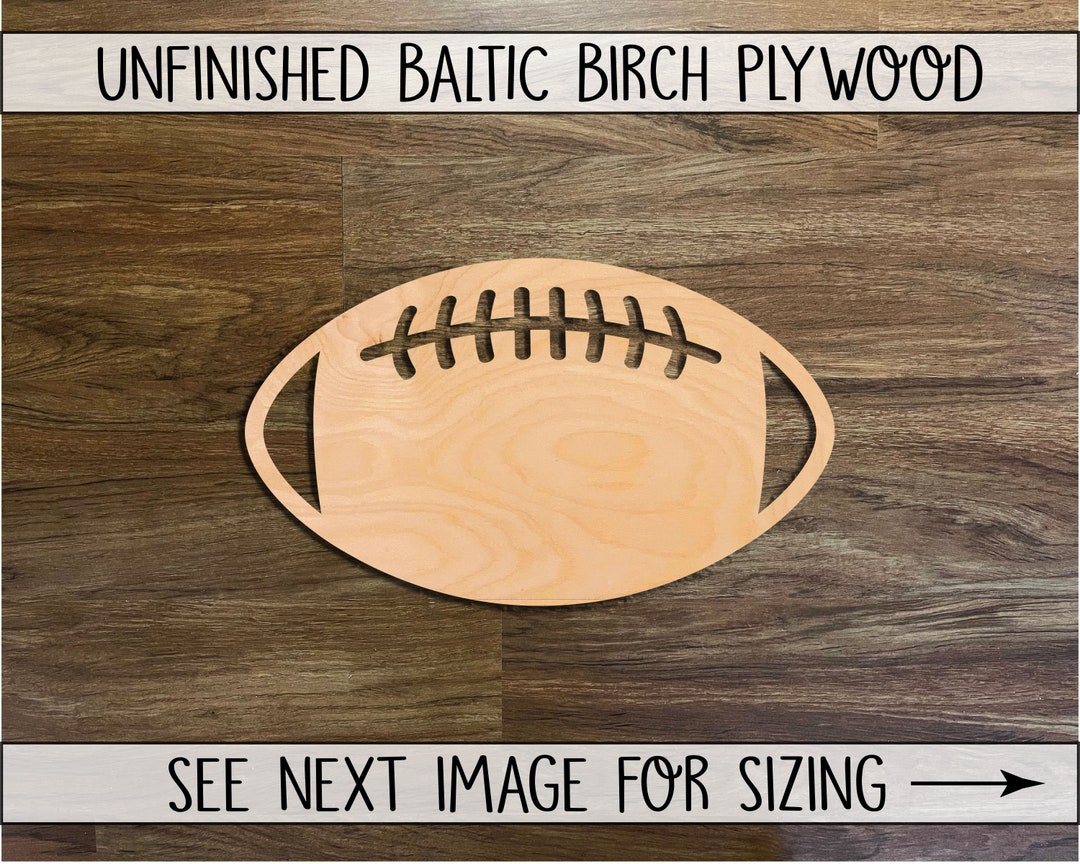 Football Shape Cutout - Football Silhouette - Wood Football Laser Cut ...