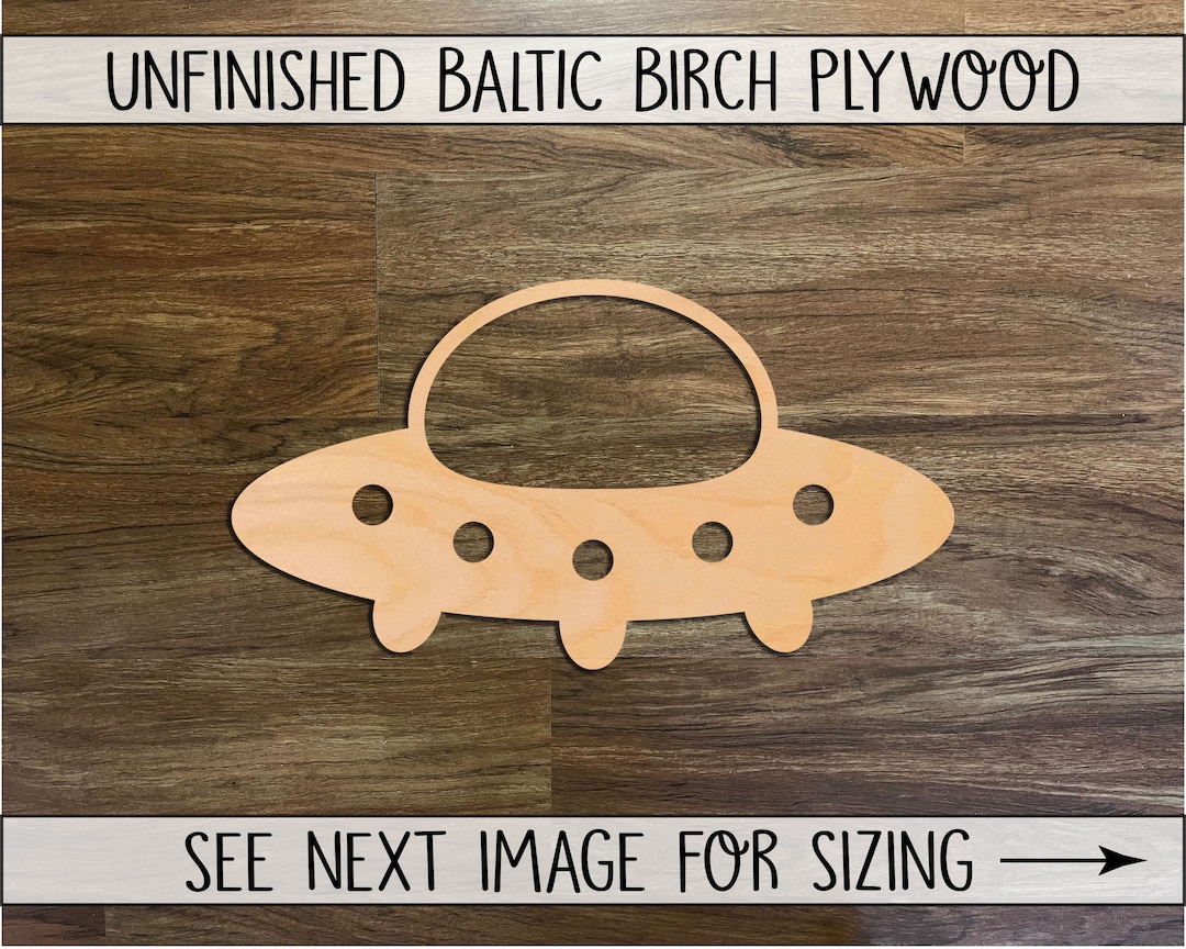 Spaceship UFO Wood Craft Cutout, Unfinished Wood Blanks, Astronomy ...