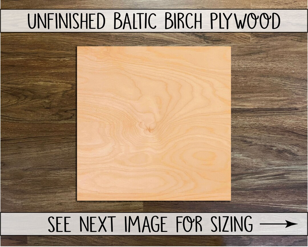 Square Shape Wood Cutout, Unfinished Wood Blanks, Laser Cut Wooden ...