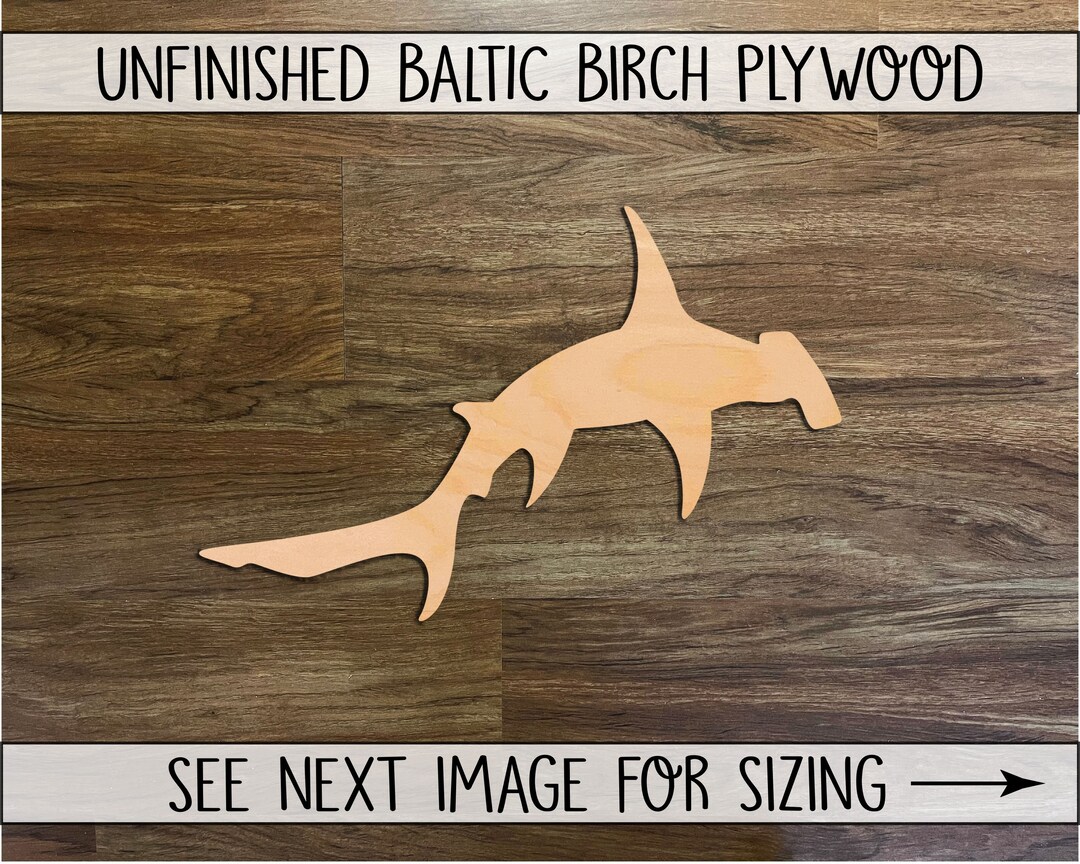 Shark Tail Unfinished Wood Cutout Shapes, Laser Cut DIY Craft, Blank ...