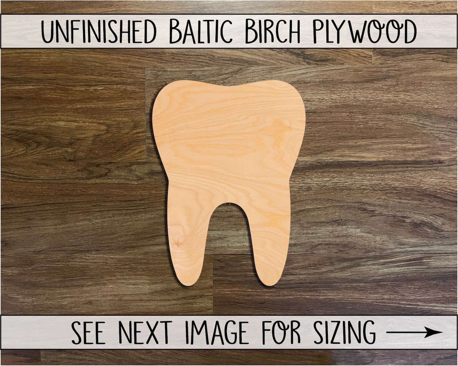 Tooth Laser Cut Out Wood Shape Craft Supply Unfinished | Etsy