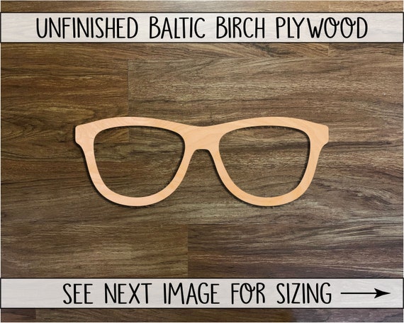 Glasses Unfinished Wooden Cutout for Crafting Party Décor | Etsy