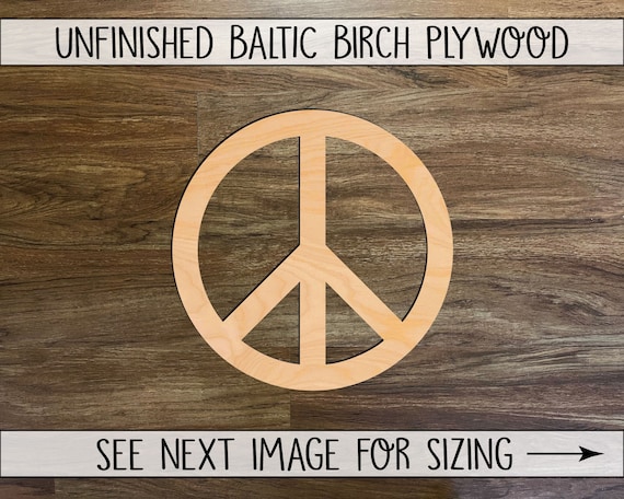 Peace Sign Wooden Shape Cutout Wood Peace Symbol | Etsy