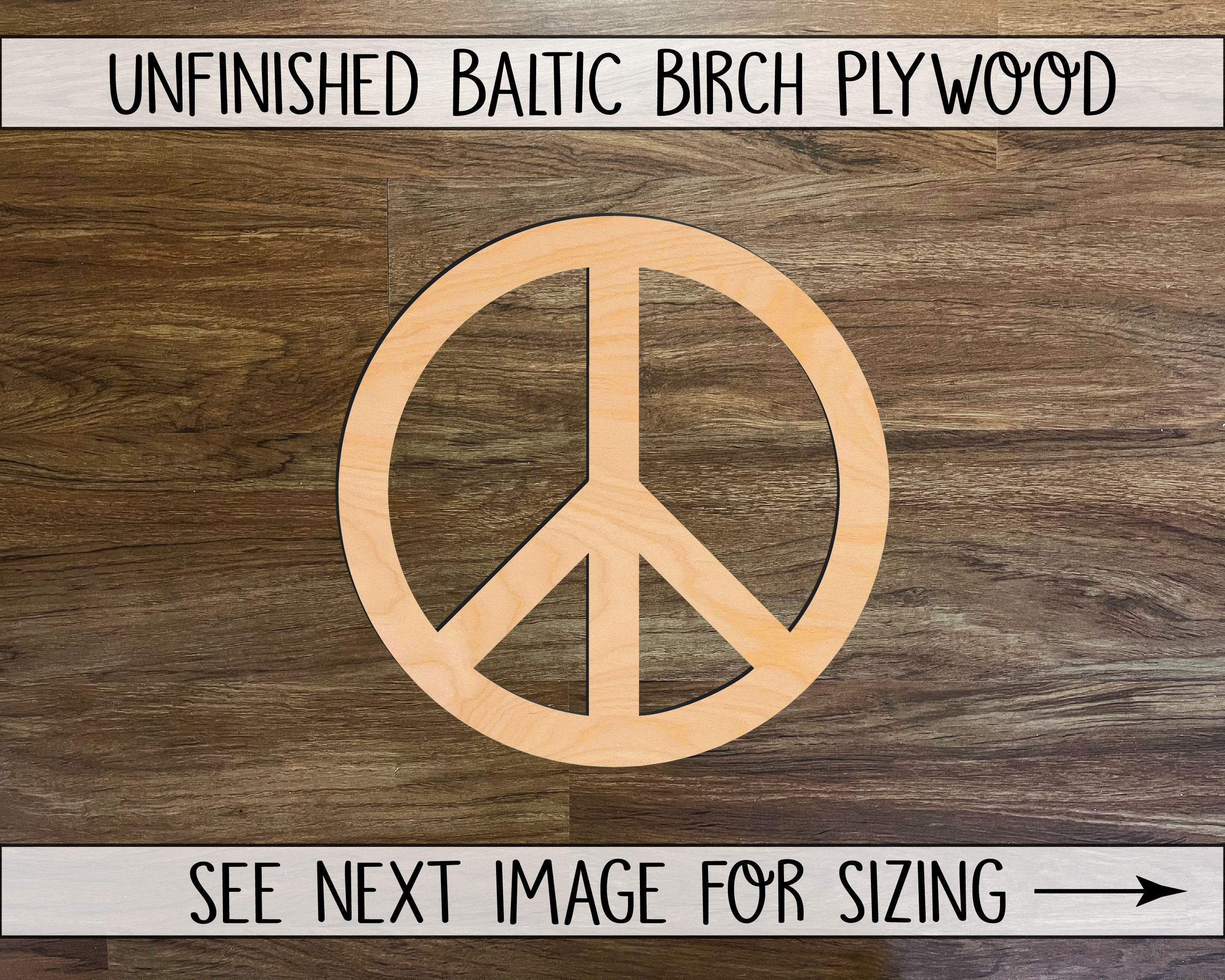 Peace Sign Wooden Shape Cutout Wood Peace Symbol - Etsy