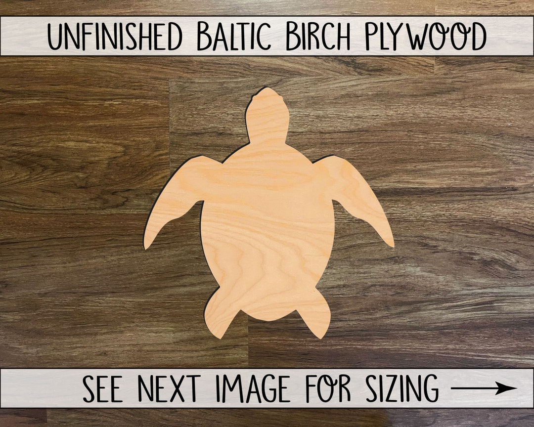 Sea Turtle Shape Cutout - Wooden Shape Marine Sea Life - Turtle Wood ...