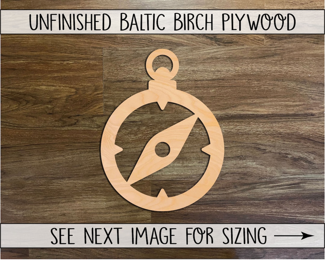 Pocket Compass Wood Craft Cutout, Unfinished Wood Blanks, Laser Cut ...