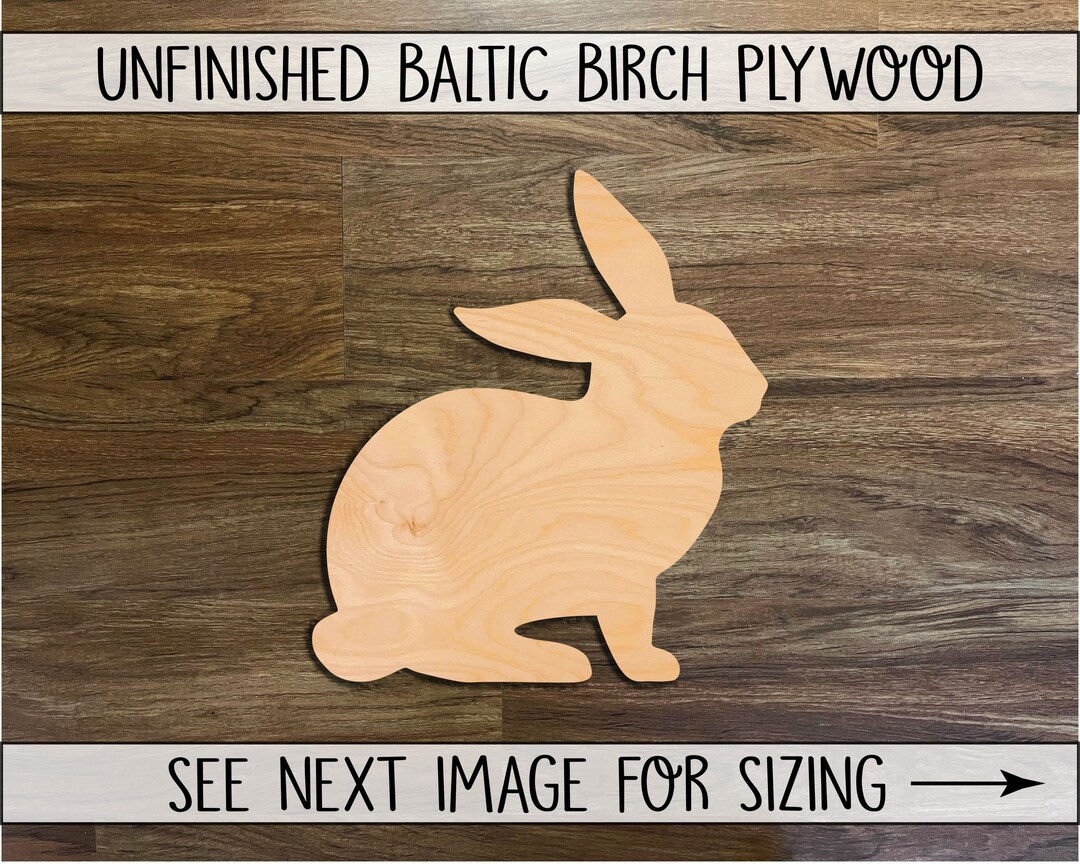 Rabbit Cutout - Wood Easter Bunny Shape Cutout - Easter Decor ...