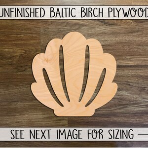 Seashell Wood Craft Cutout, Unfinished Wood Blanks, Laser Cut Wooden ...