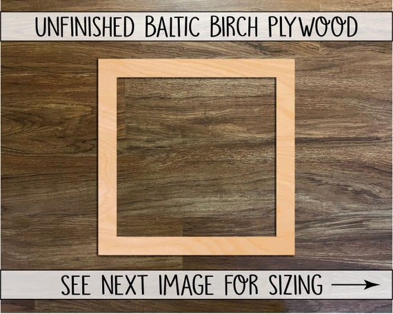 Square Outline Wood Cutout Unfinished Wood Blanks Laser Cut - Etsy