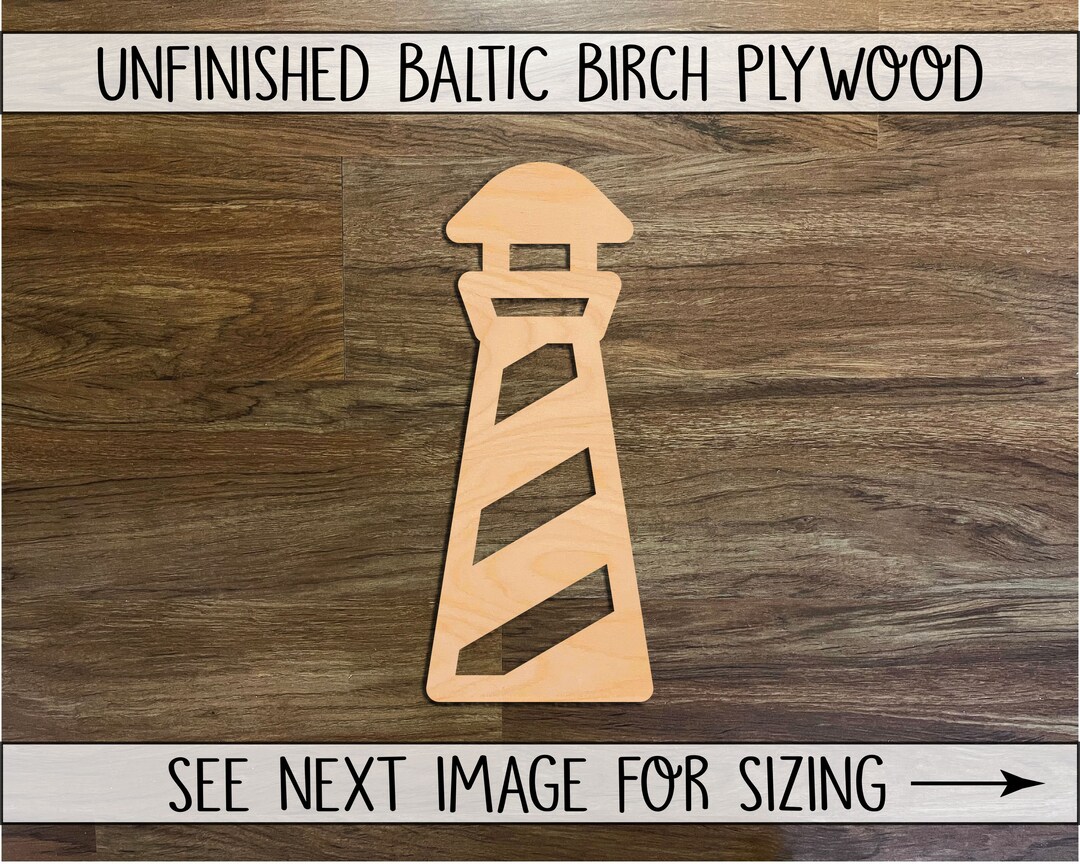Lighthouse Wood Craft Cutout, Unfinished Wood Blanks, Laser Cut Wooden ...