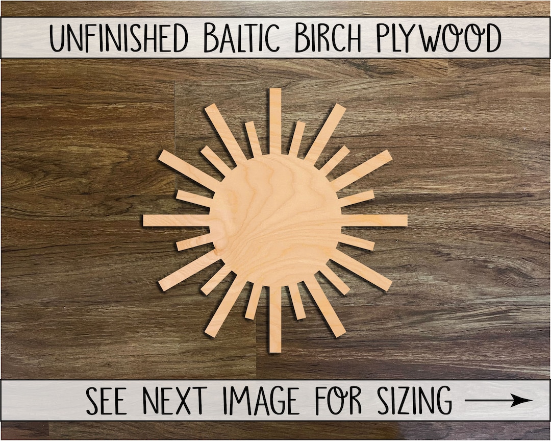 Sun Cut Out, Unfinished Wooden Cutout for Crafting, Home & Room Décor ...