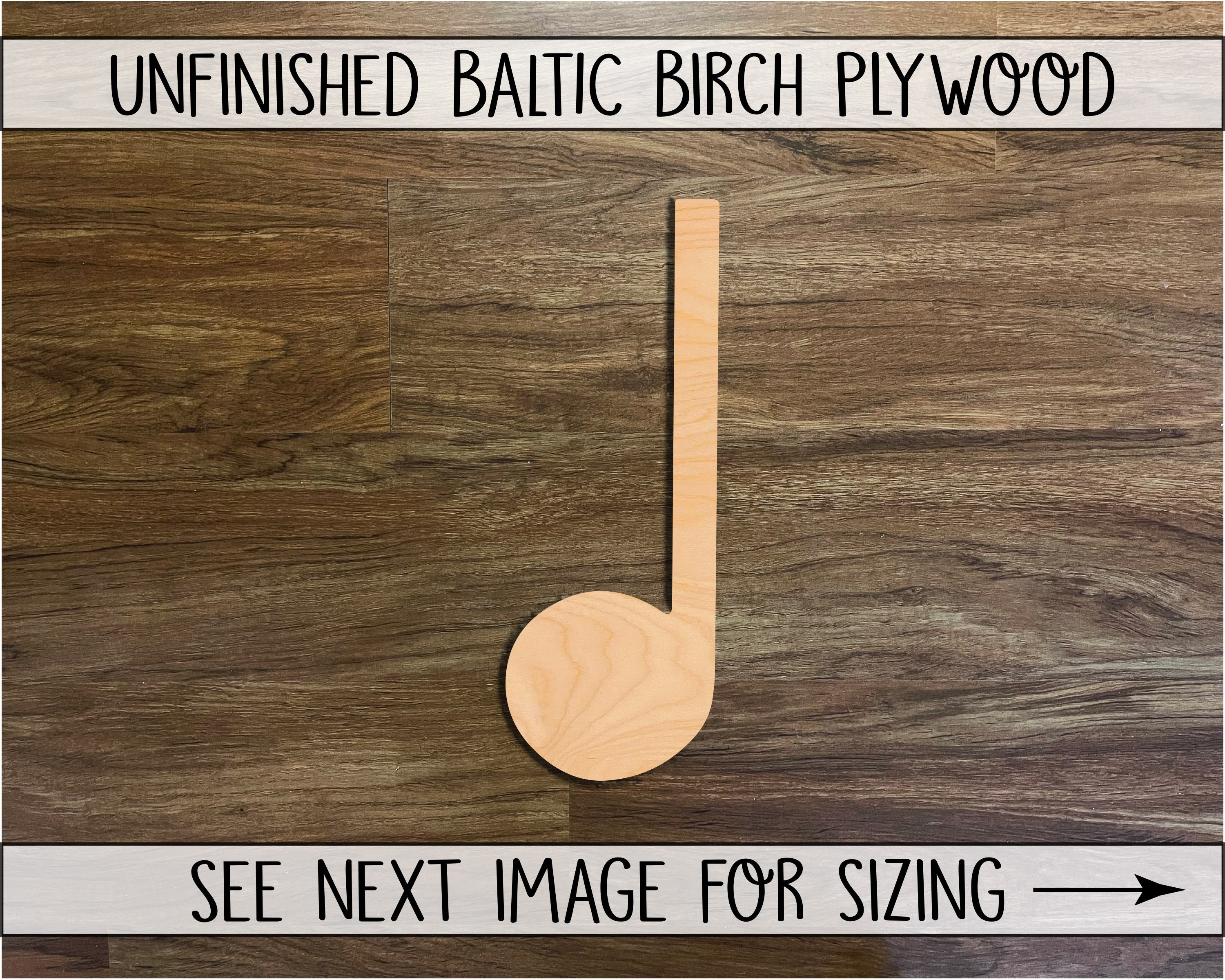 Wood Music Note Cutout, Quarter Note Unfinished Wood Blanks, Laser Cut ...