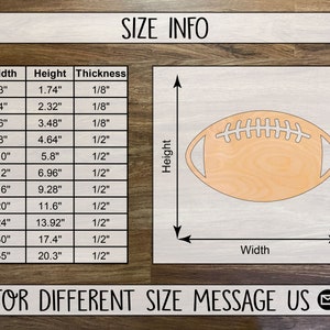 Football Shape Cutout - Football Silhouette - Wood Football Laser Cut ...