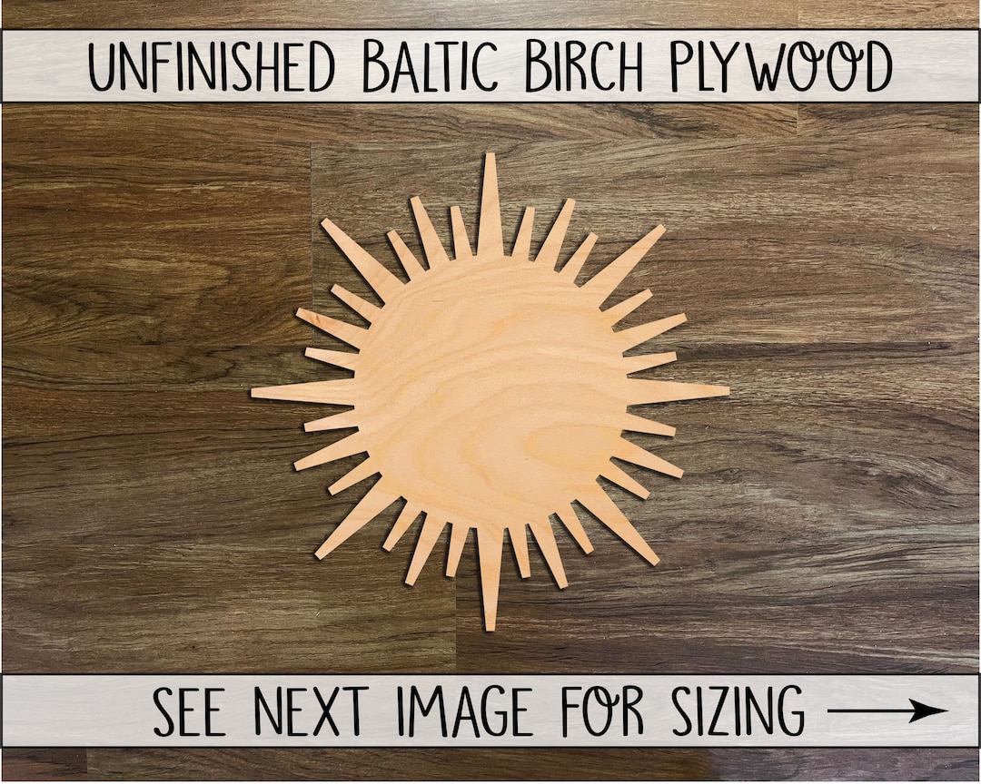 Wood Sun Cut Out Shape, Unfinished Wooden Cutout for Crafting, Home ...