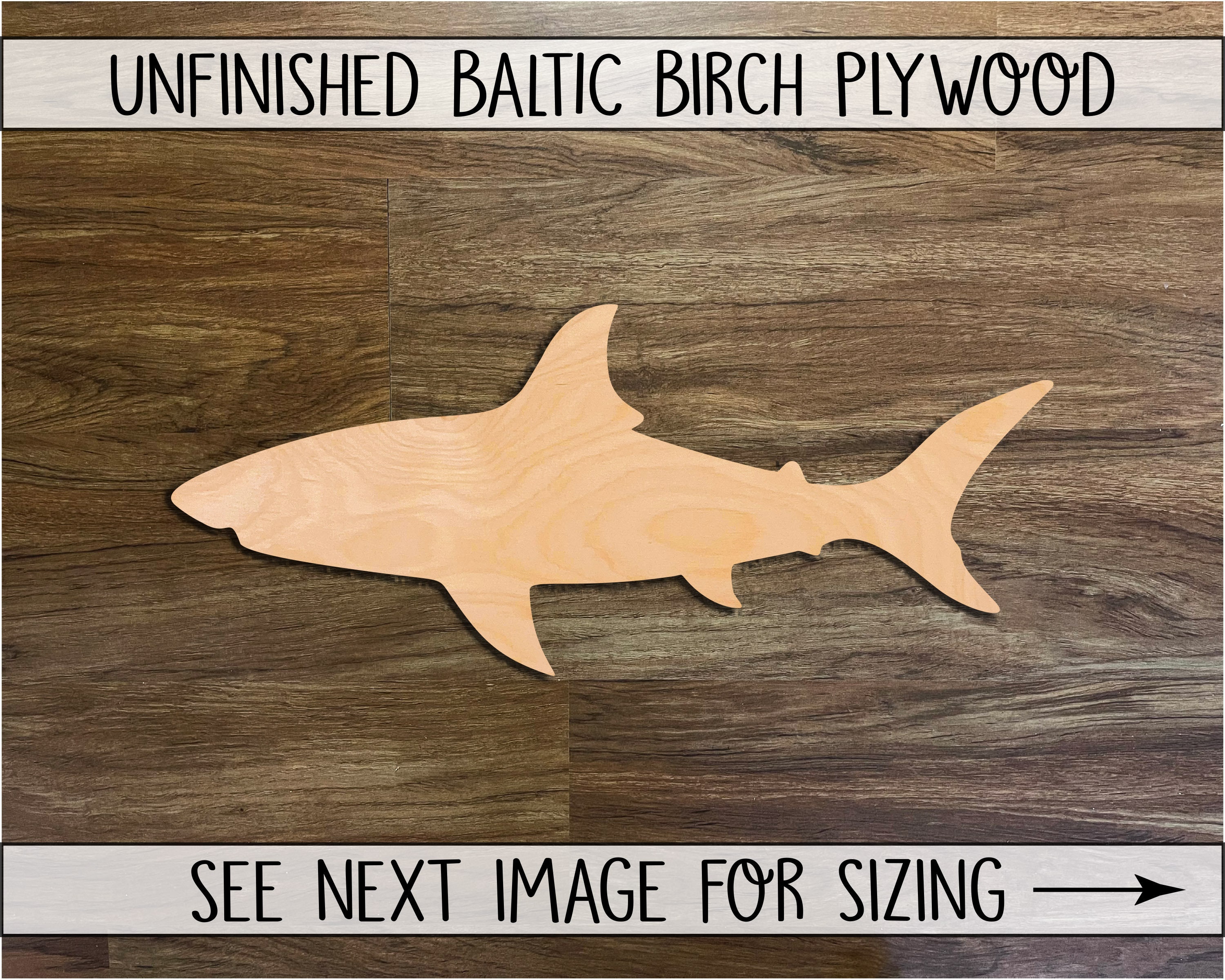 Shark Unfinished Wood Cutout Shapes Laser Cut DIY Craft - Etsy